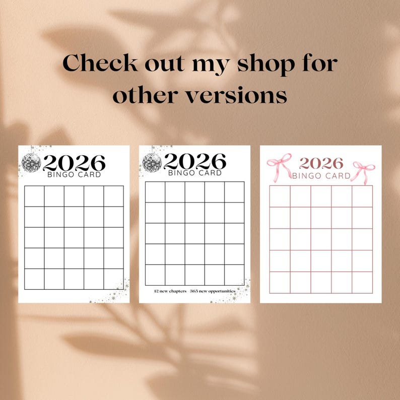 2026 Bingo Card, 2026 Vision Board, New Years Bingo, 2026 Manifestation ...