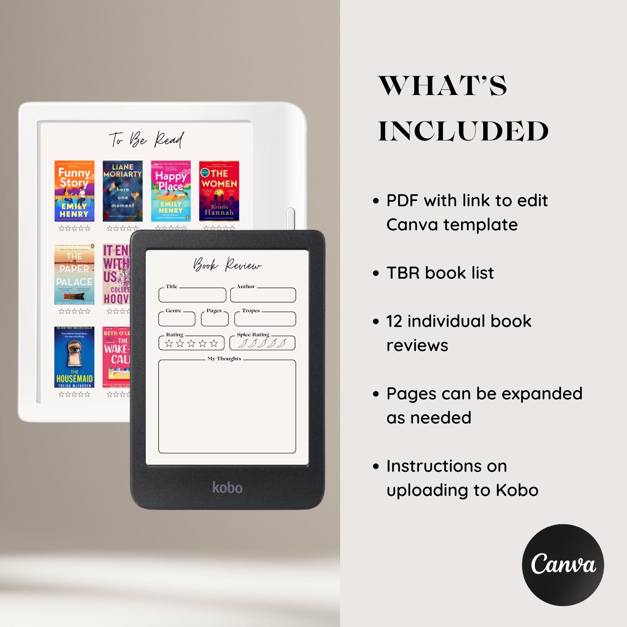 TBR Reading Tracker for Kobo Libra Colour E-readers, Book Reviews, Kobo ...