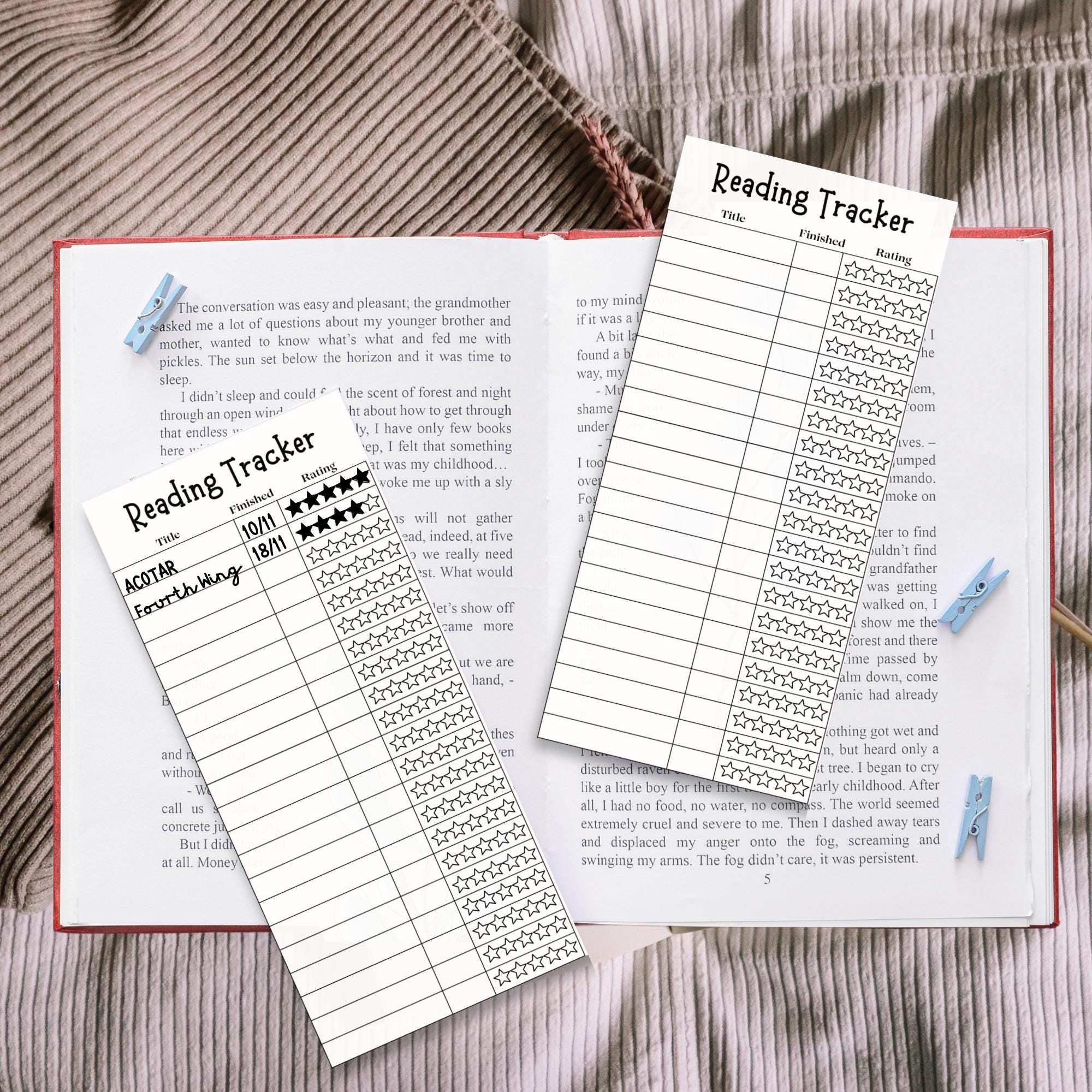Reading Tracker Bookmark PRINTABLE, Reading Log, Reading List, TBR ...