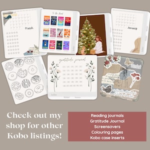 Boho Kobo Reading Journal Planner for Kobo Libra Colour, Book Reviews, E-reader Reading Tracker ...