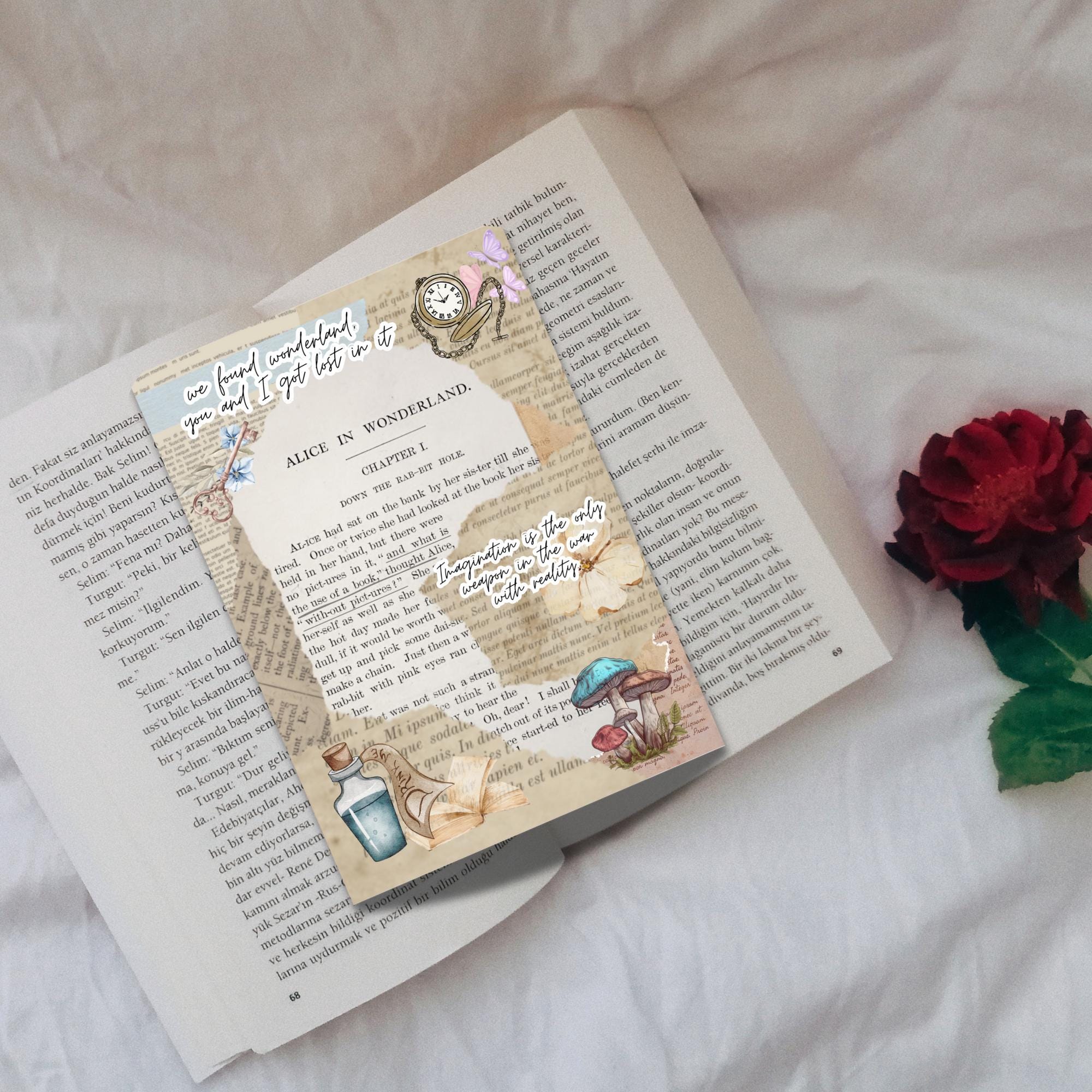 Alice in Wonderland Kindle Insert for Clear Case, PRINTABLE, Book Lover ...