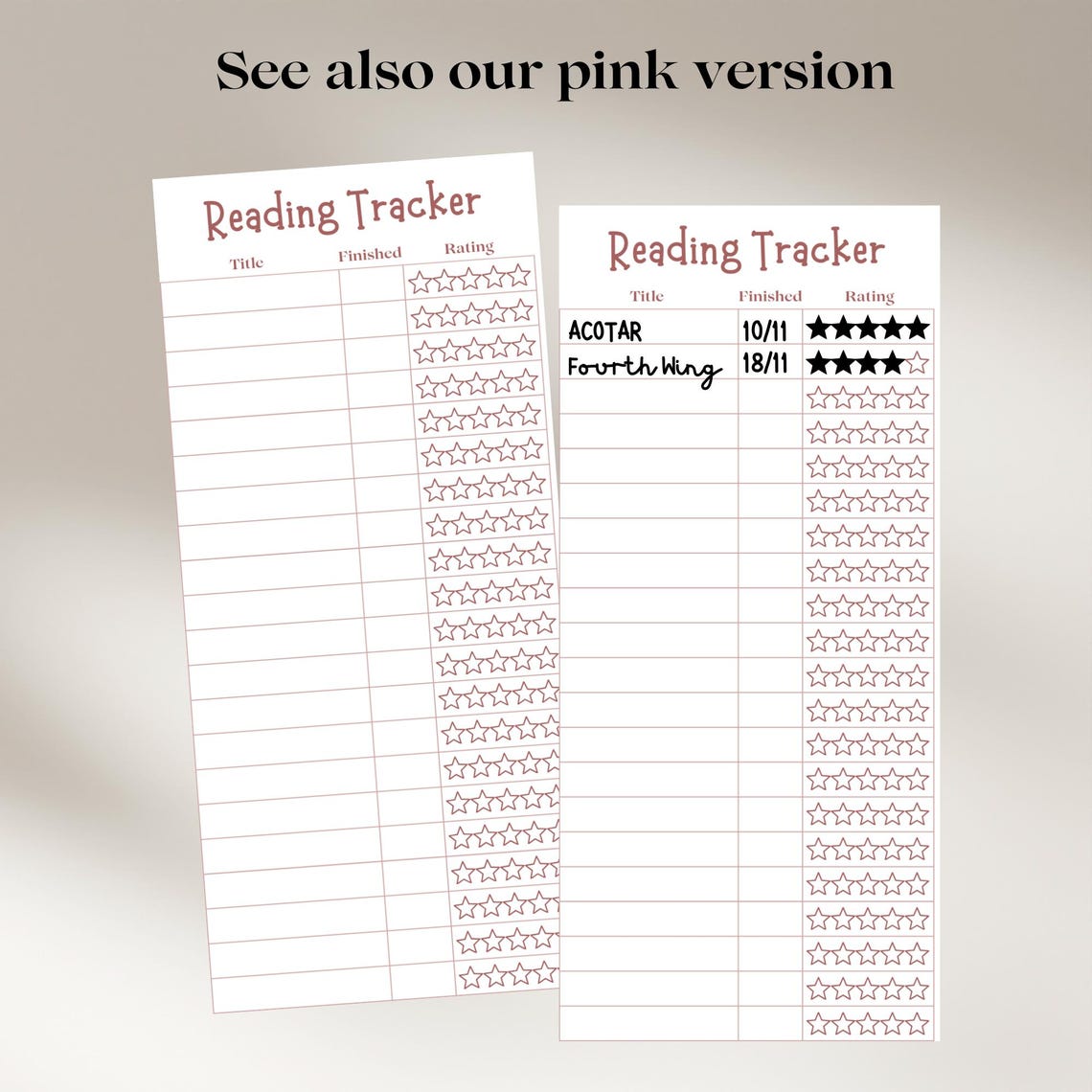 Reading Tracker Bookmark PRINTABLE, Reading Log, Reading List, TBR ...