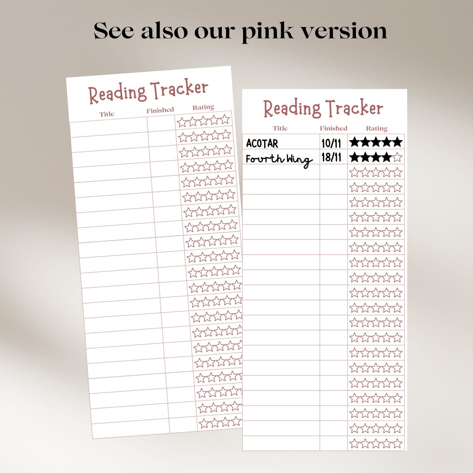 Reading Tracker Bookmark PRINTABLE, Reading Log, Reading List, TBR ...