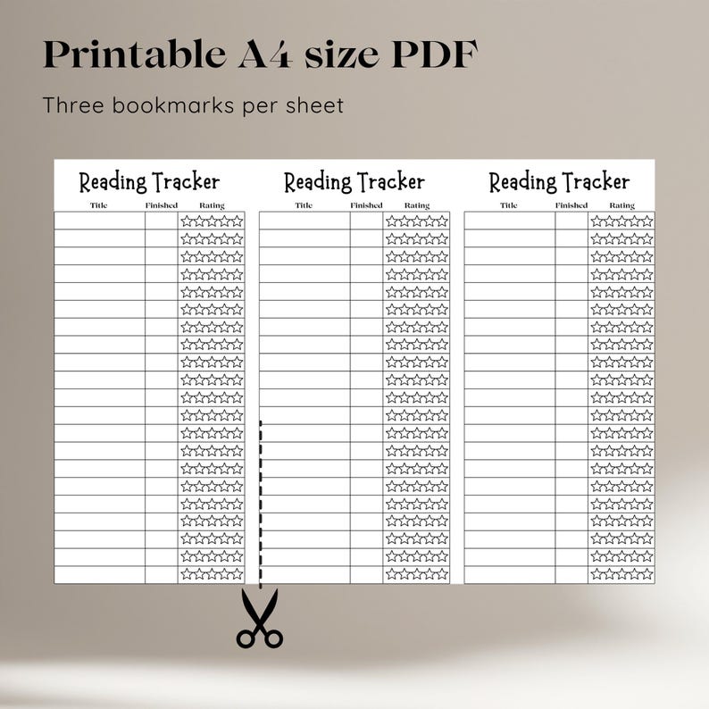 Reading Tracker Bookmark PRINTABLE, Reading Log, Reading List, TBR ...