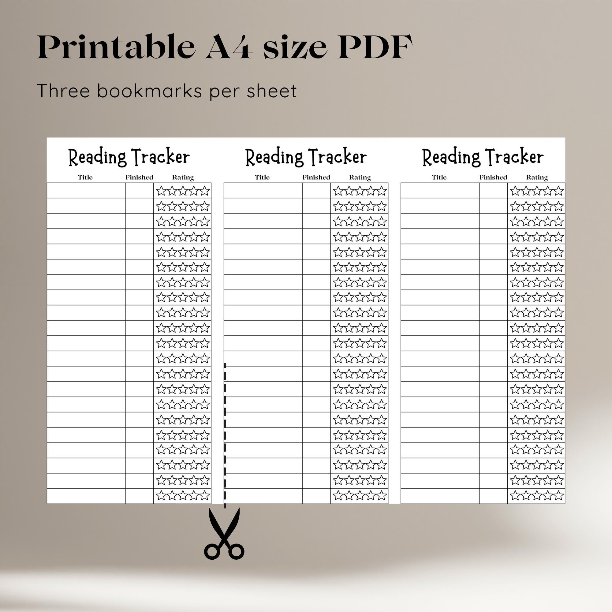 Reading Tracker Bookmark PRINTABLE, Reading Log, Reading List, TBR ...