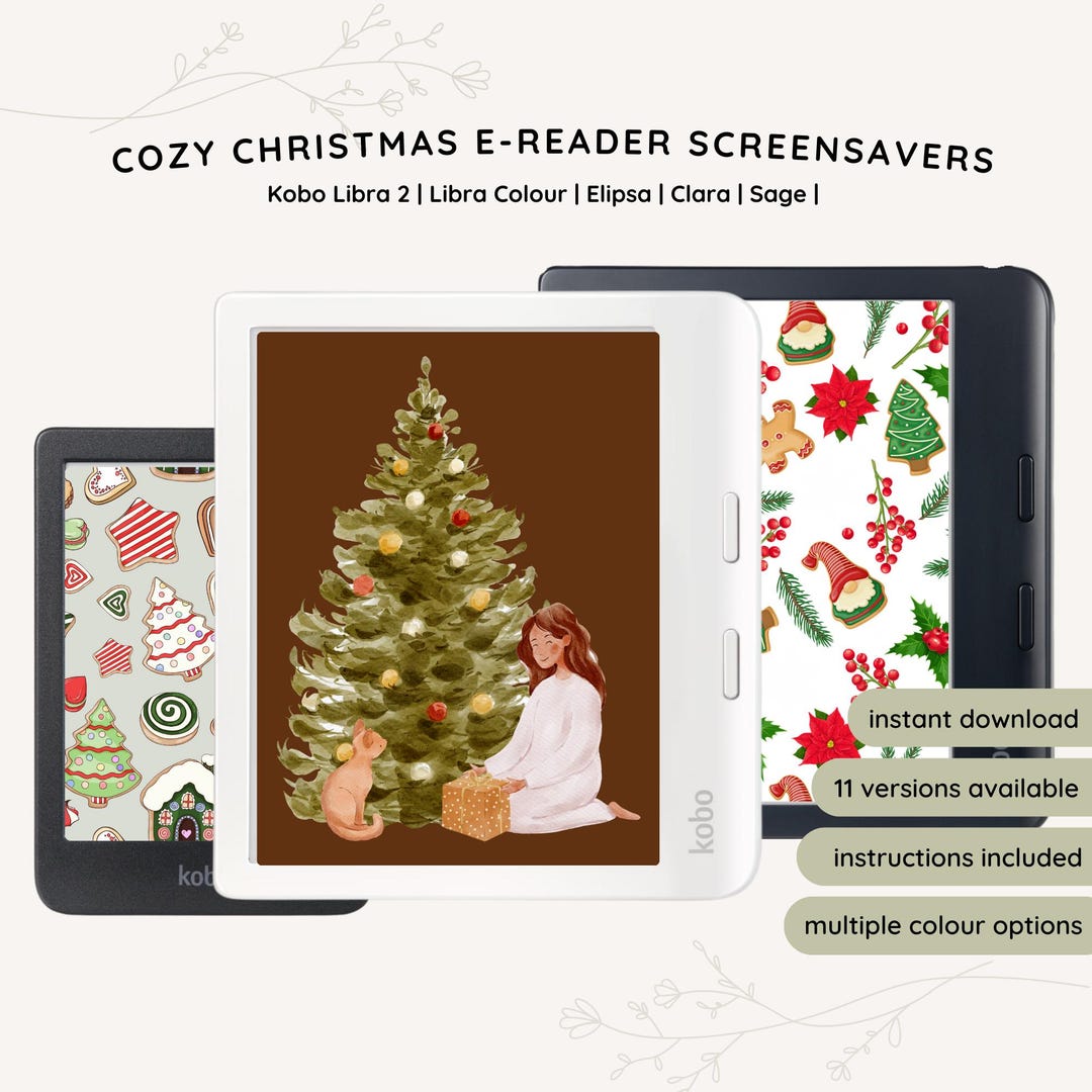 11 Cozy Christmas Screensavers for Kobo E-readers, Digital Wallpapers ...