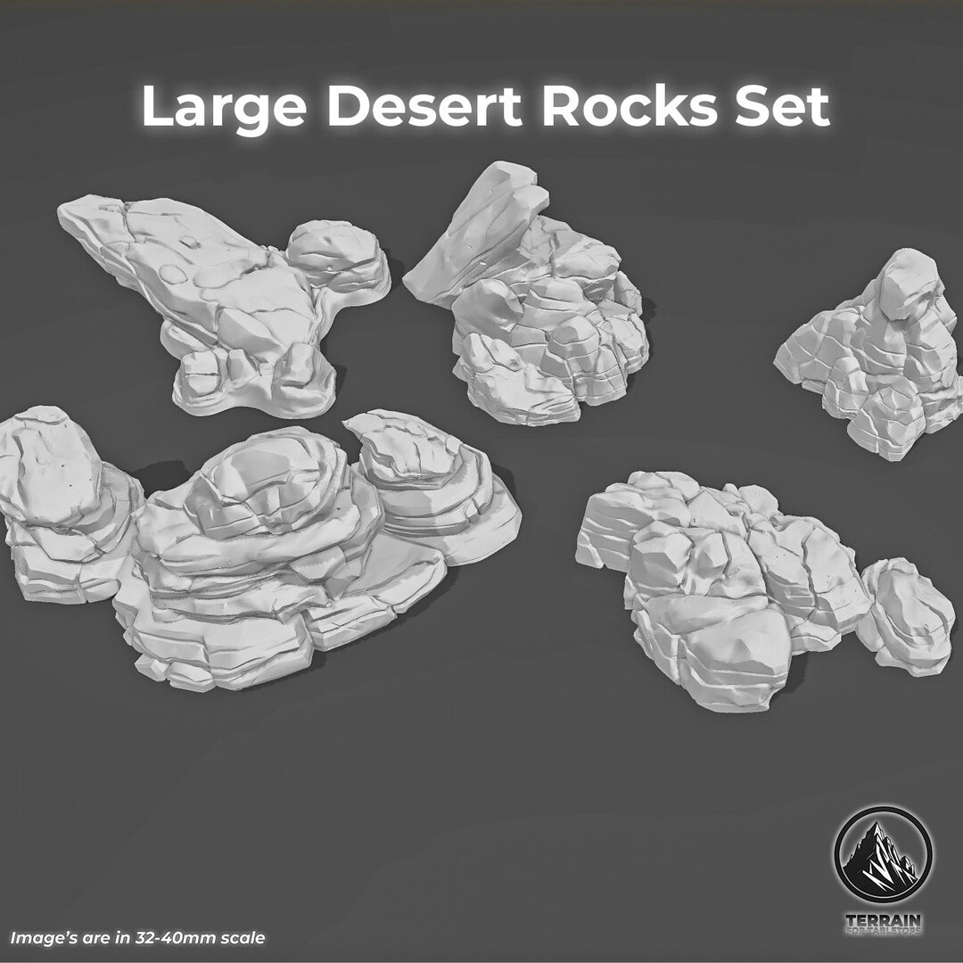 Large Desert Rock Set - Tabletop Terrain, Compatible With Star Wars ...