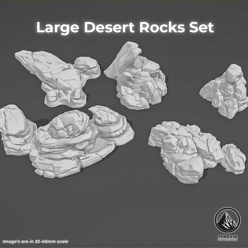 Large Desert Rock Set - Tabletop Terrain, Compatible With Star Wars ...