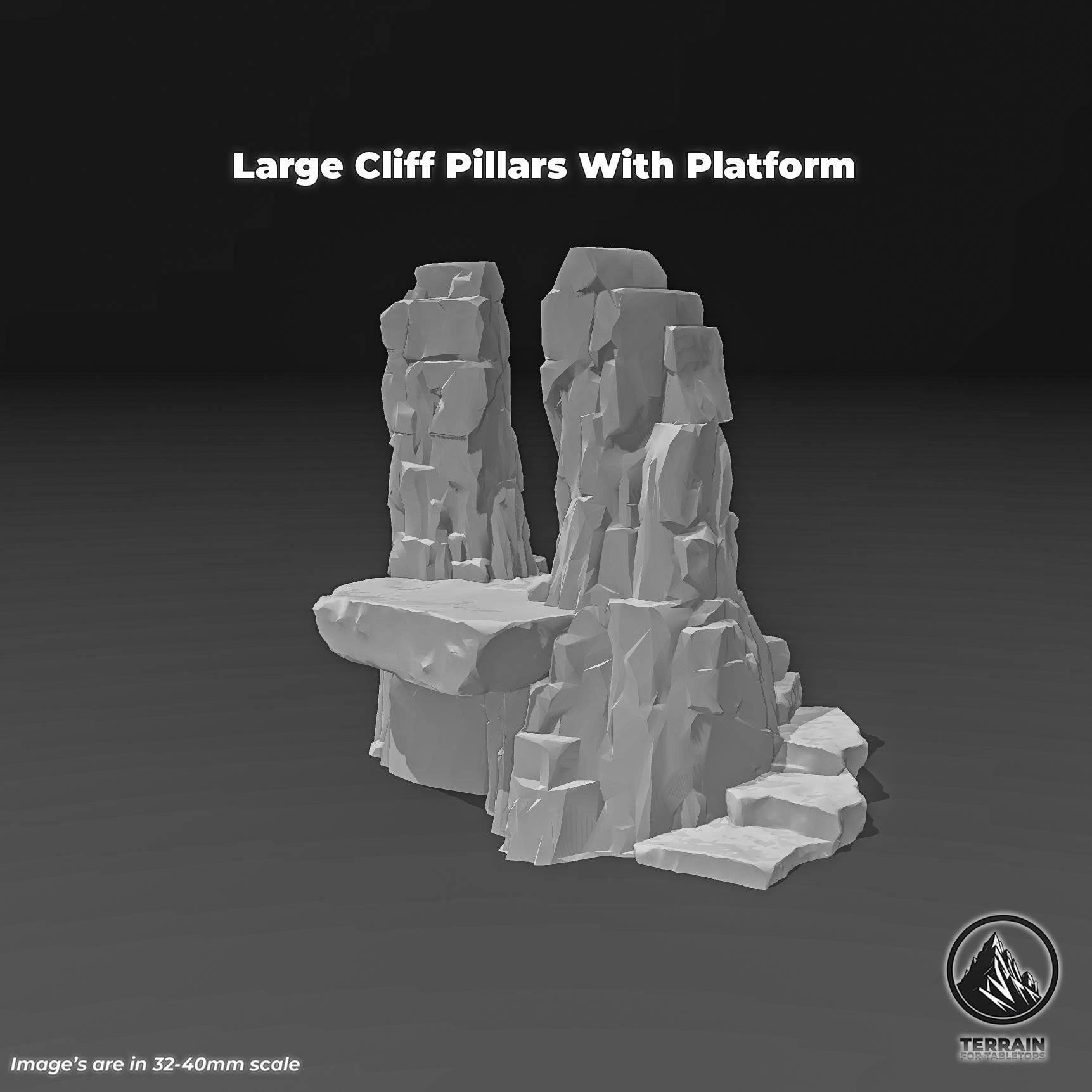 Large Cliff Pillars With Platform - Tabletop Terrain, Compatible With ...