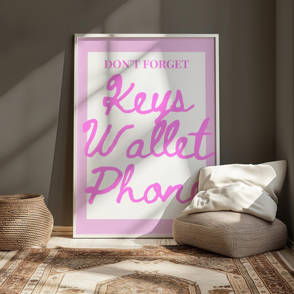 Don't Forget Your Keys Wallet Phone, Entry Way Wall Art, Keys Wallet ...