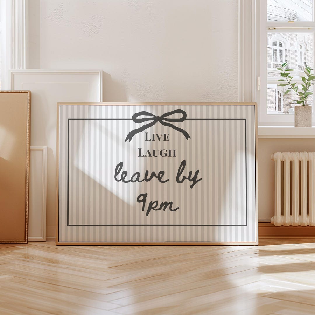 Live Laugh Leave by 9pm Sign, Funny Dorm Decor, Living Room Art ...