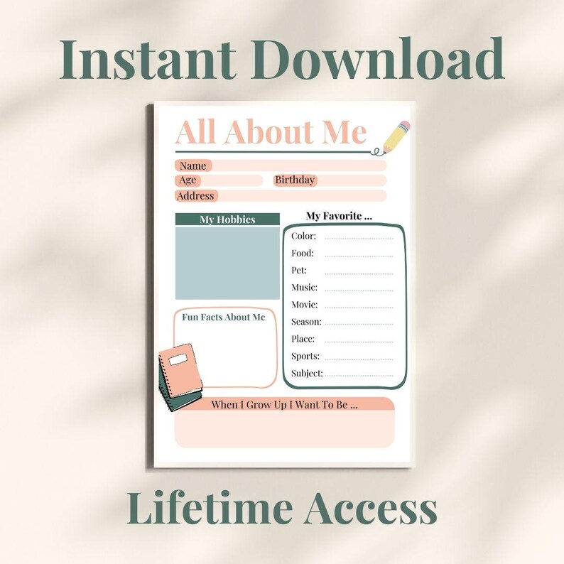 All About Me, Back to School, Kindergarten, Get to Know Me, All About ...