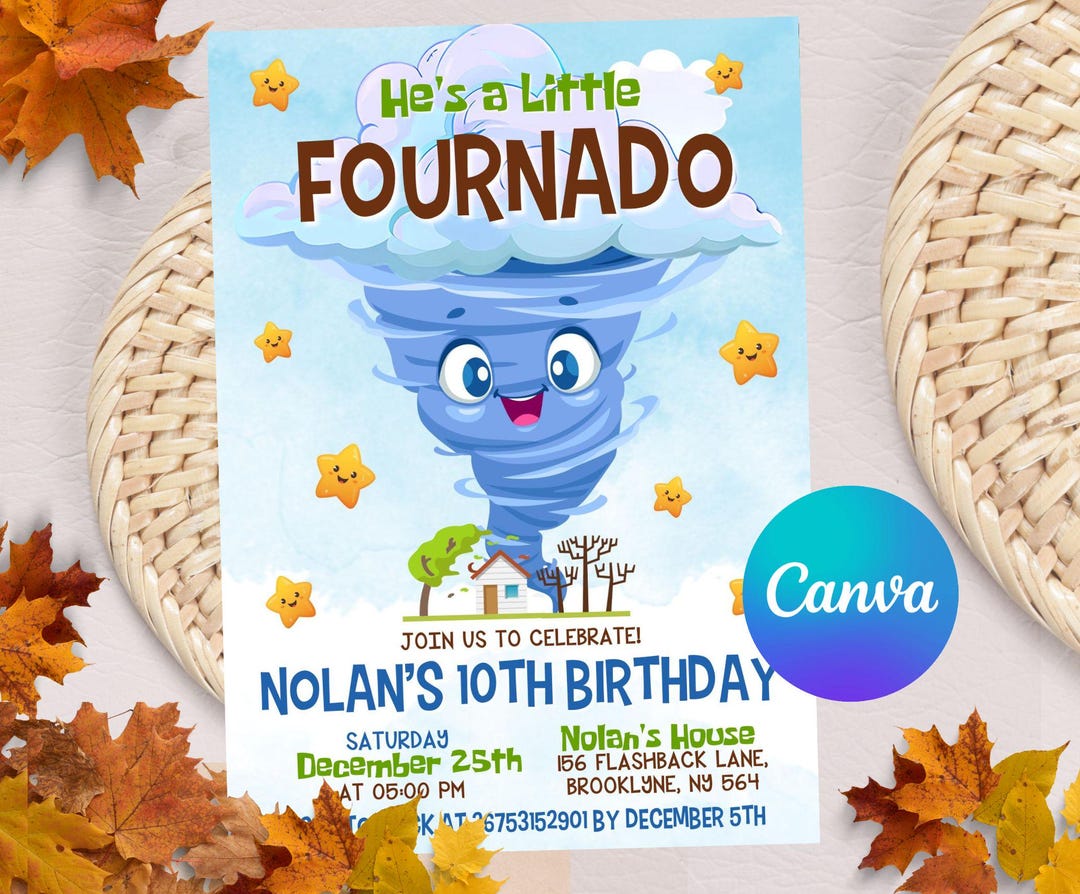 Editable Tornado Birthday Party Invitation, Tornado Birthday, Tornado ...