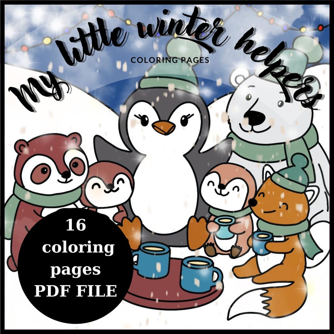 Winter Helpers Coloring Book Christmas Penguins and Friends, Christmas ...