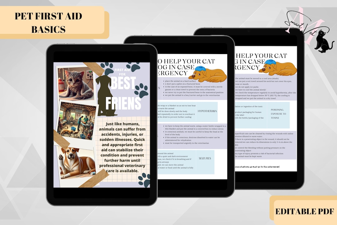 Pet First Aid Guide, Animal First Aid PDF, Pet Emergency Care, Digital ...