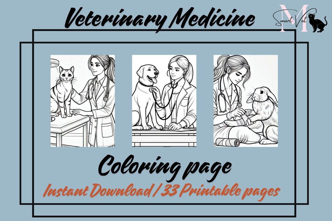 Animal Doctor Adventures: 33 Printable Coloring Pages / Kids Coloring ...