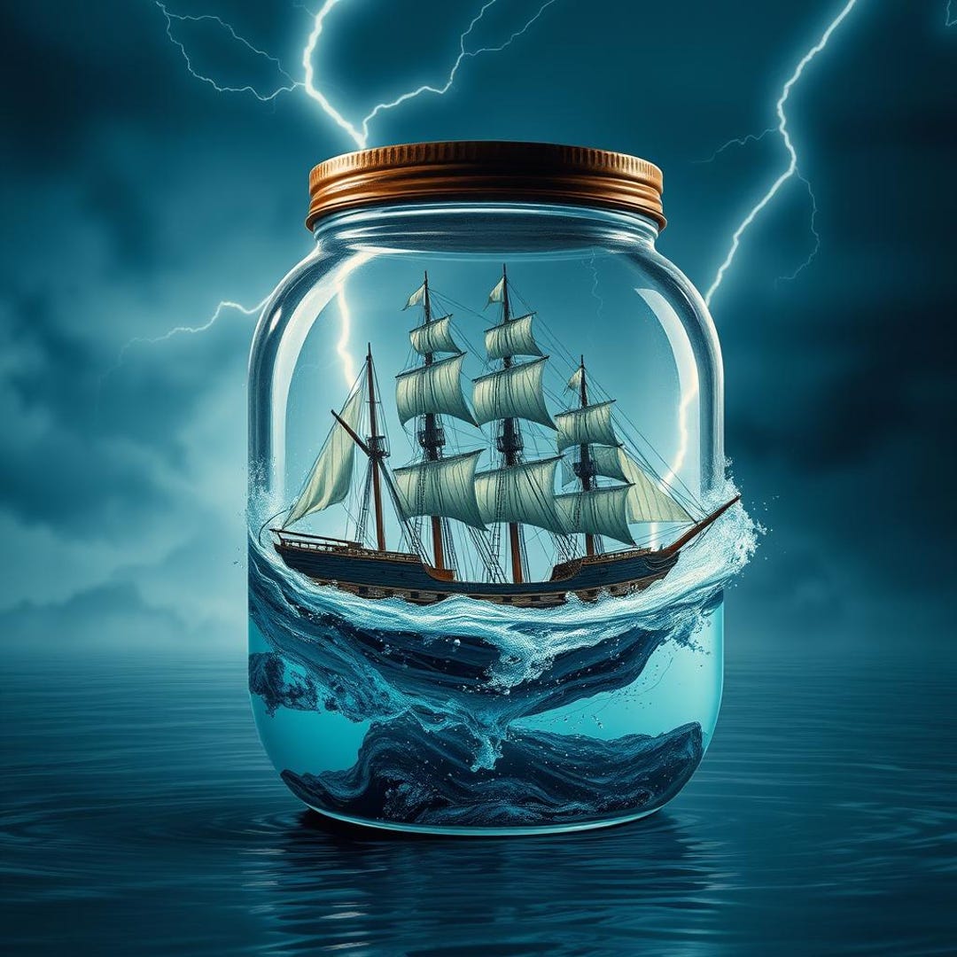 Ship in a Jar Newer Version Ai Art - Etsy