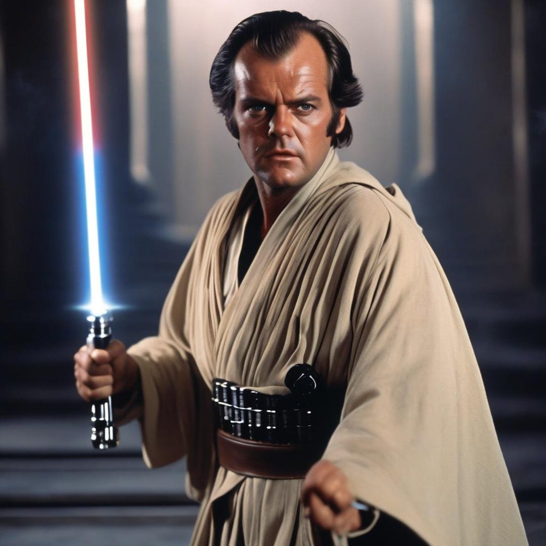 Jack Nicholson as a Jedi Knight AI Art - Etsy