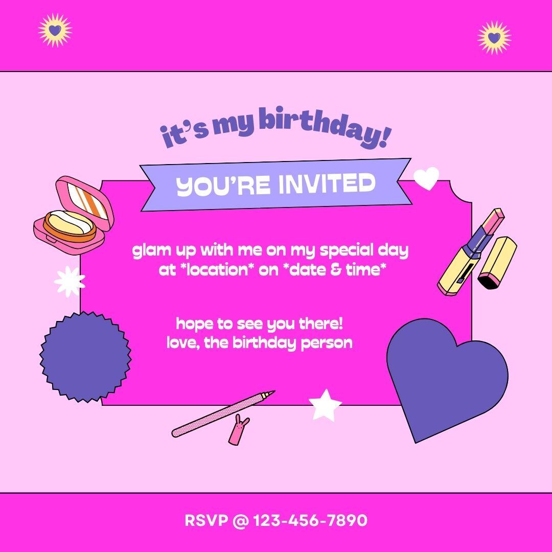 Glam Birthday Party Invitation - Etsy