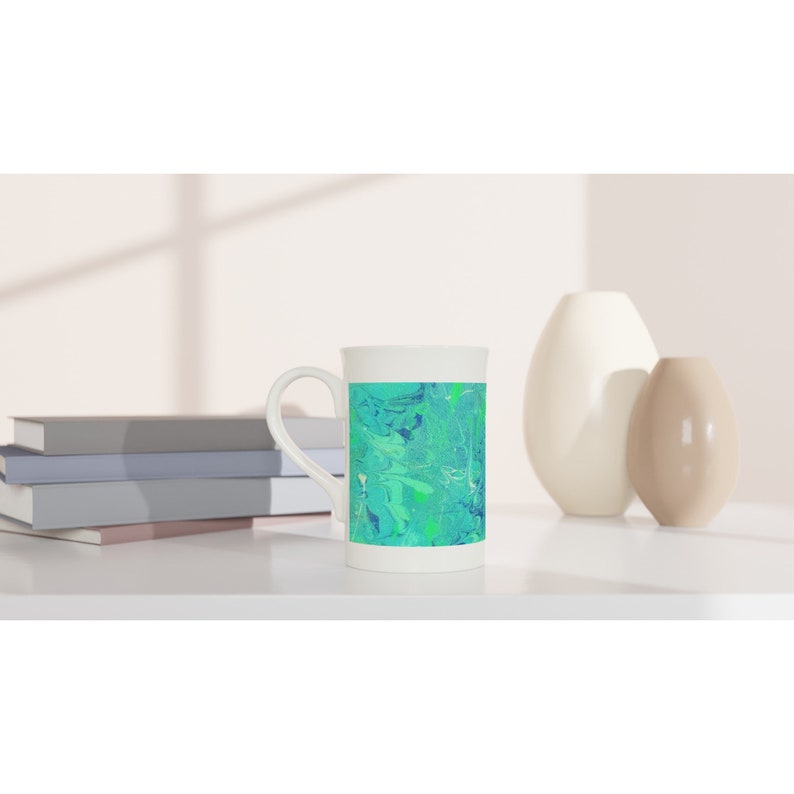 Colorful Green 10oz Porcelain Slim Mug - Etsy