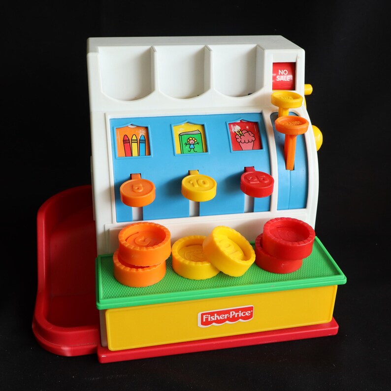 Fisher Price Cash Register, With 6 Coins #926 Cash Register, 1994 Old ...