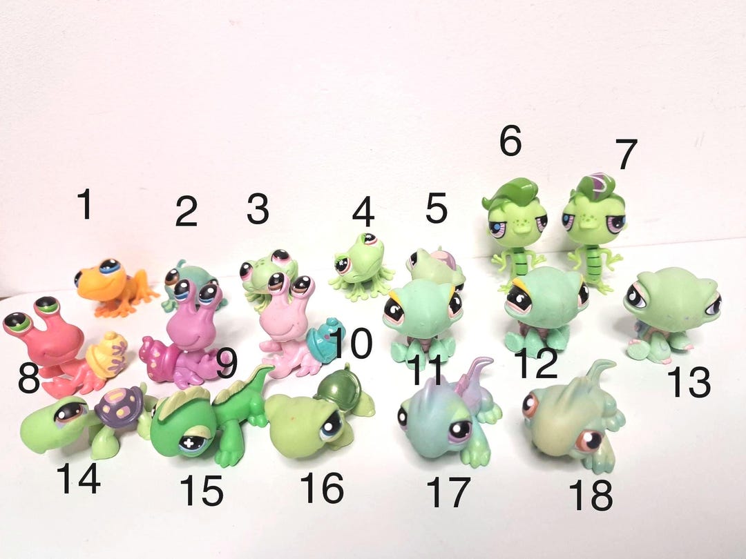 Lots of Lps Littlest Pet Shop Turtle, Snail, Dino, Frog Animals ...