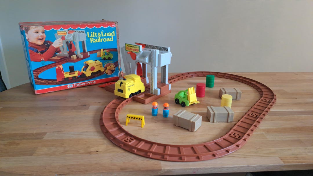 Fisher Price Lift Load Railroad, 943 Rare Toys. Train Track With Train ...