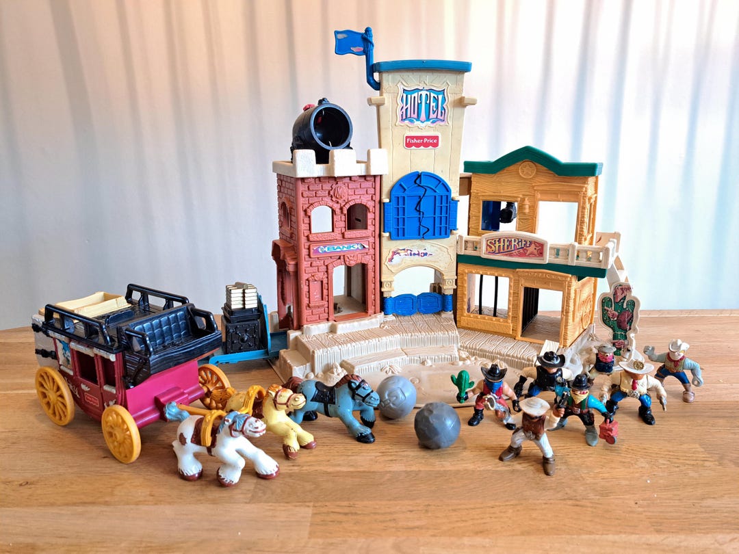 Fisher Price Wild Western Town Hotel Great Adventures, With Accessories ...
