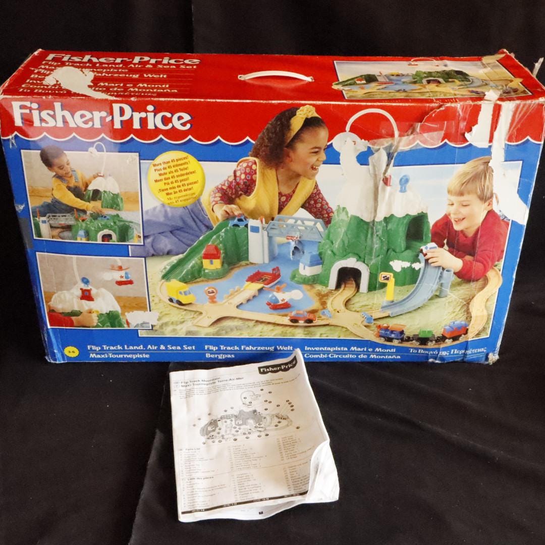 Flip-track Rail Road Fisher Price Train Car Railroad. Very Large Set ...