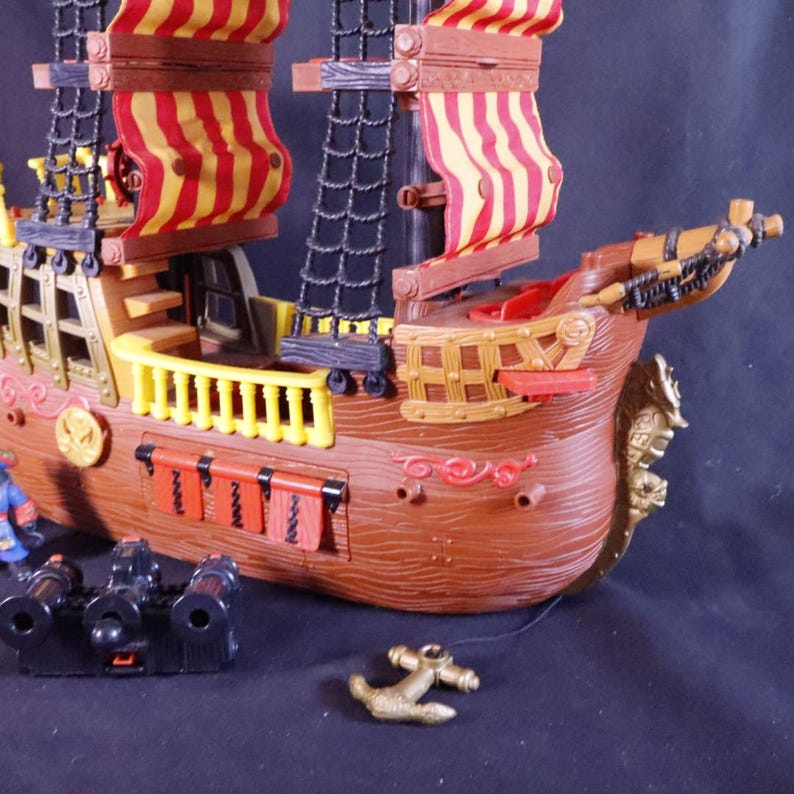Fisher Price Pirate Ship, Shark Bite, Boat With Cannons. Attacked by ...
