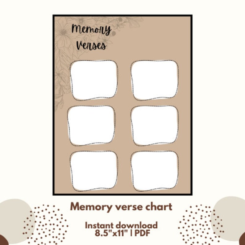 Memory Verses Chart *DIGITAL DOWNLOAD* - Etsy