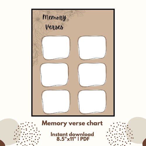 Memory Verses Chart DIGITAL DOWNLOAD - Etsy