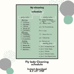 Fly-lady Cleaning Schedule DIGITAL DOWNLOAD - Etsy