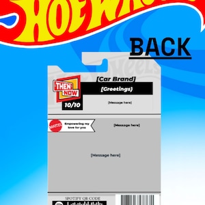 Personalized Hot Wheels Card Template | Canva Template | Custom Photo ...