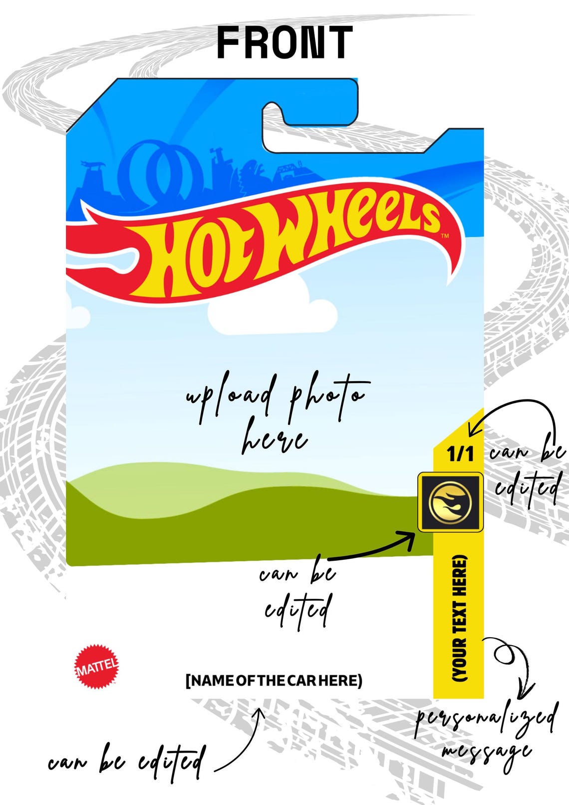 Personalized Hotwheels Card Template With Spotify Code (digital ...