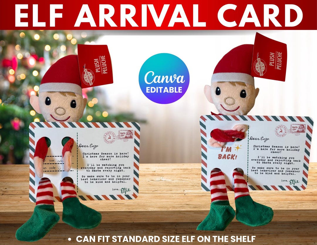 Personalized Elf Arrival Postcard Set | North Pole Printable (digital ...