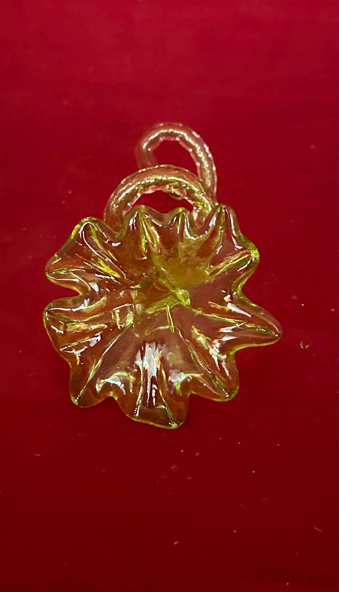 Vintage MCM Flower Bright Green Blown Art Glass With Swirled Stem - Etsy
