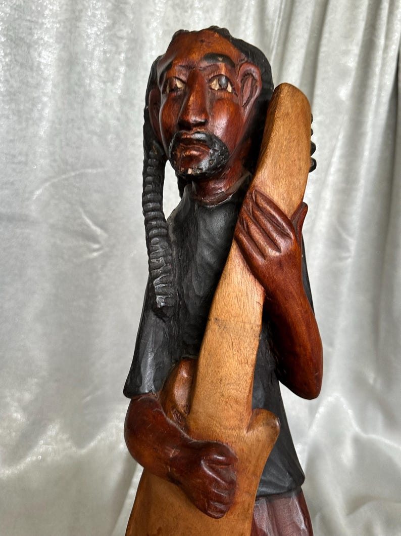 Handcarved Rastafarian Playing the Guitar - Etsy