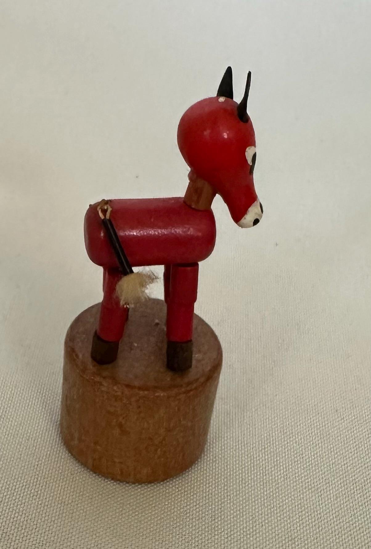 Vintage Red Donkey German Push Puppet Blast From the Past - Etsy