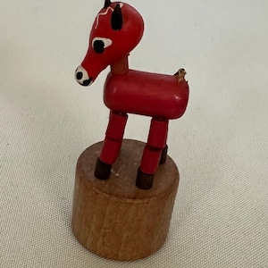 Vintage Red Donkey German Push Puppet Blast From the Past - Etsy