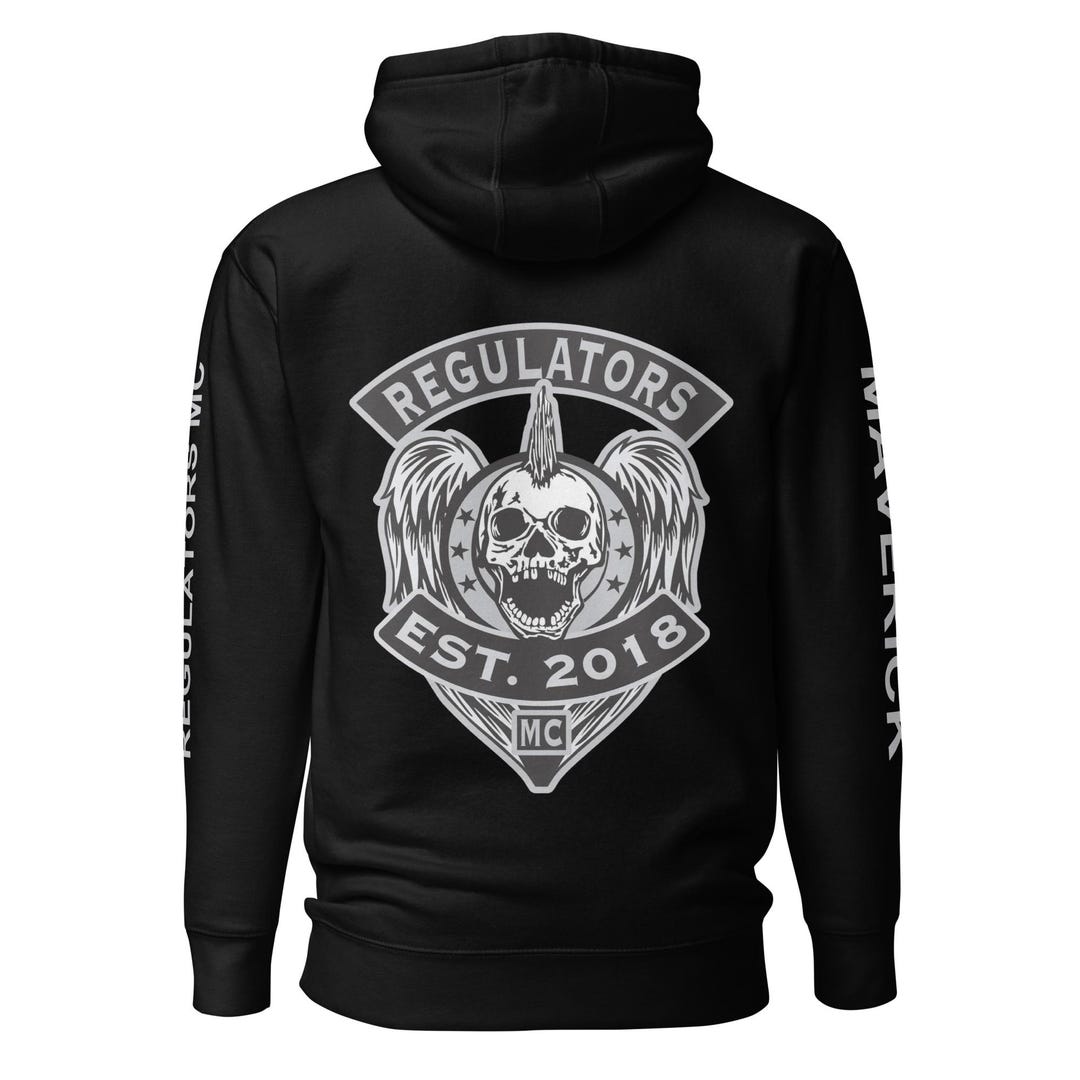 Black Hoodie/grey Lettering Maverick Regulators MC - Etsy