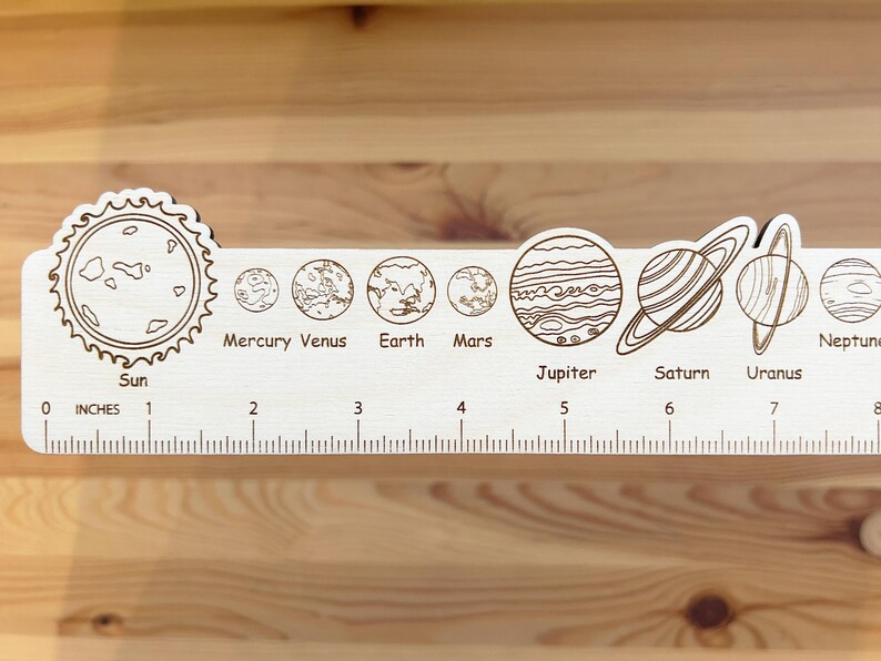 Planets in the Solar System Wooden Ruler, 12 Inch Ruler, Educational ...