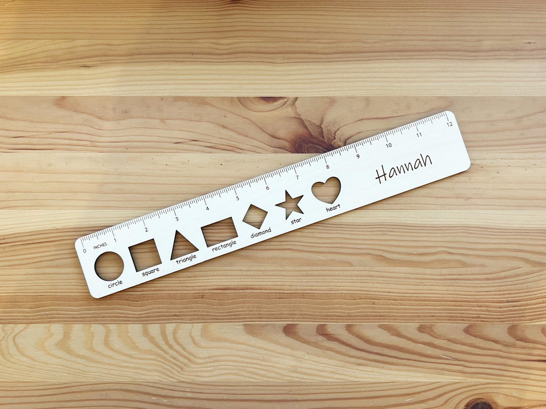 Learn Your Shapes on Wooden Ruler With Cutouts for Tracing, Geometry ...