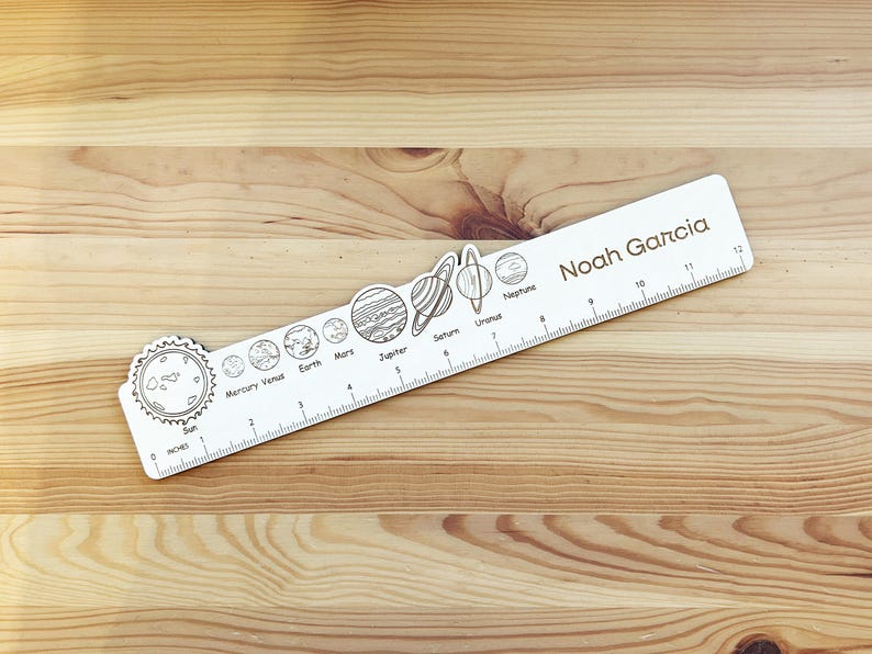 Planets in the Solar System Wooden Ruler, 12 Inch Ruler, Educational ...