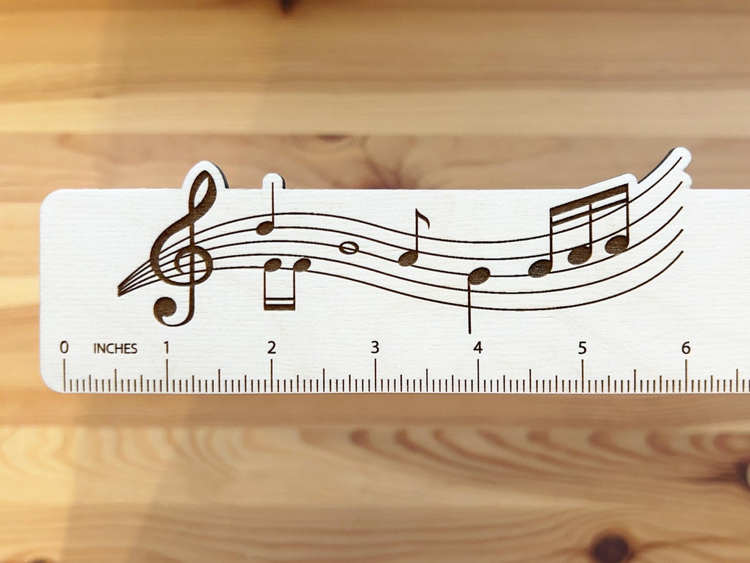 Musical Notes Ruler Design, 12inches, Have Your Name Custom Engraved ...