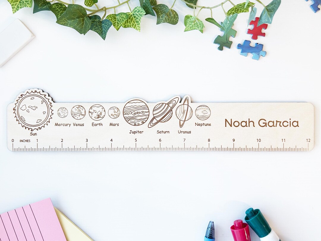 Planets in the Solar System Wooden Ruler, 12 Inch Ruler, Educational ...