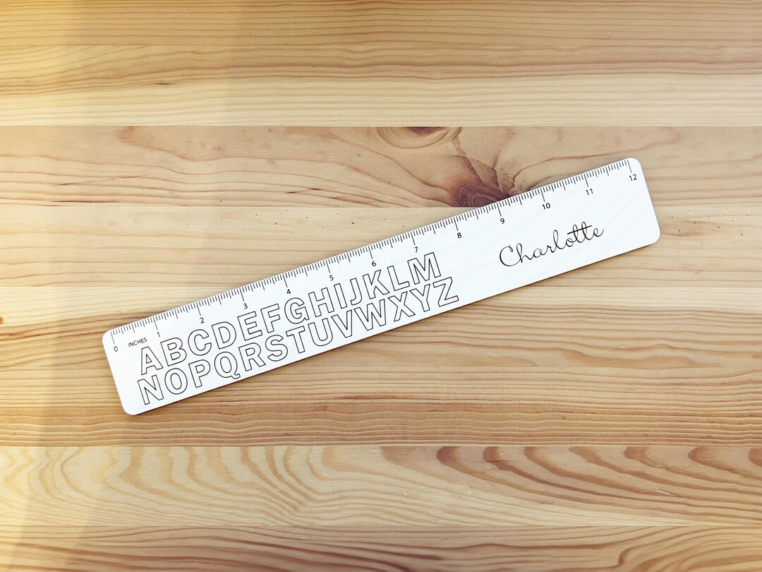 Wooden Ruler With Letters of the Alphabet for Kindergarteners and First ...