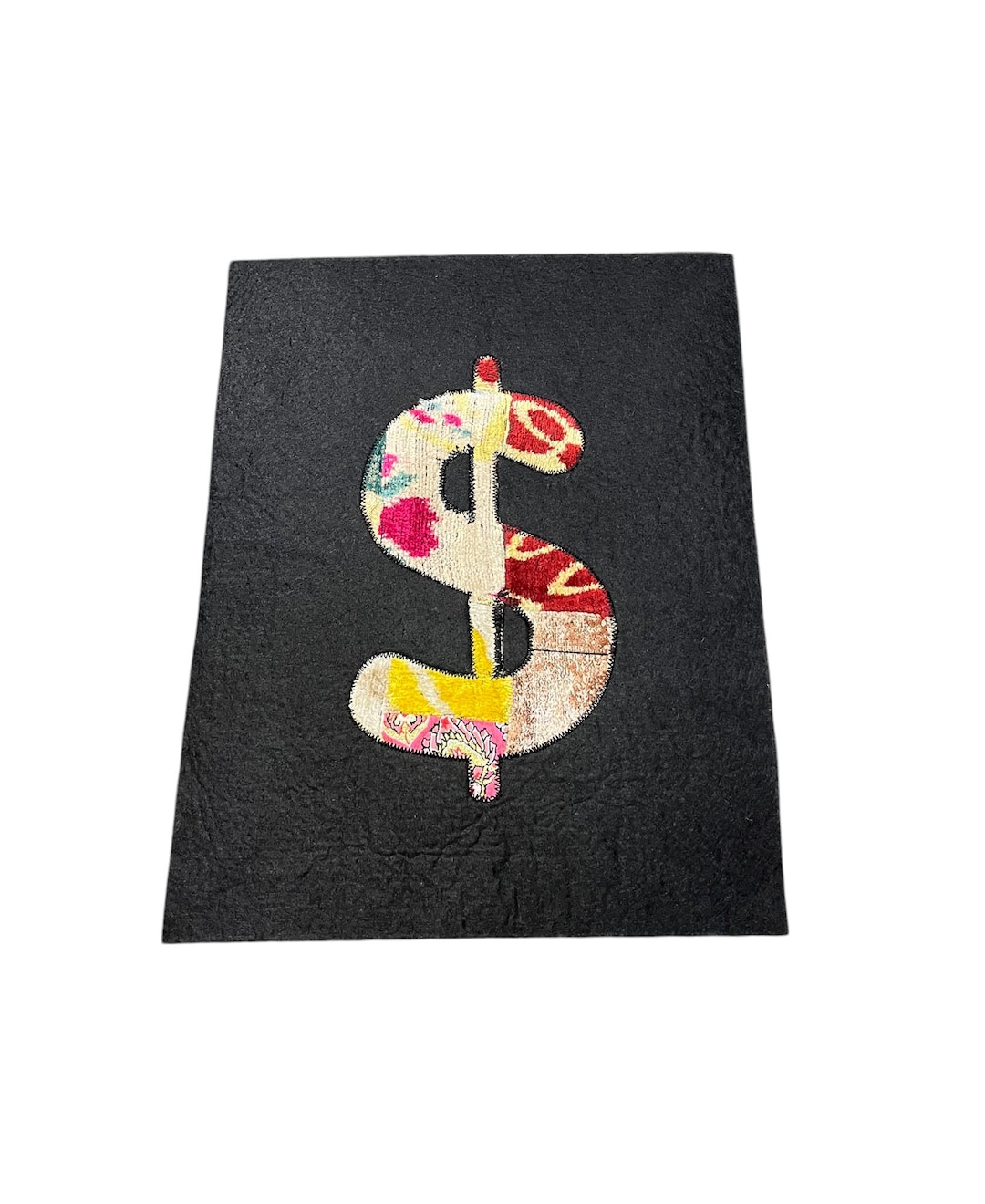 Silk Dollar Sign Wall Hanging: Handmade Ikat Suzani Fabric Art - Etsy