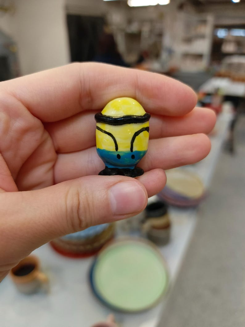 Handmade Stoneware Minion Figurine - Etsy