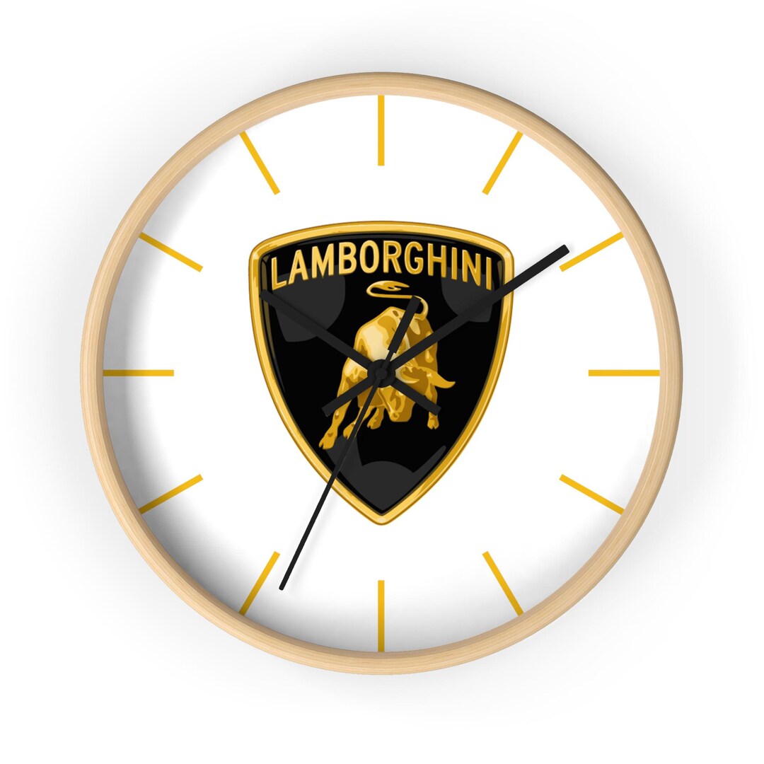 Lamborghini Wall Clock, Logo Wall Clock, Custom Wall Clock ...